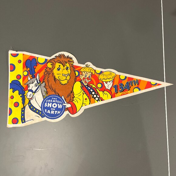 Wall Decor | Vintage Circus The Greatest Show On Earth Souvenir Felt ...